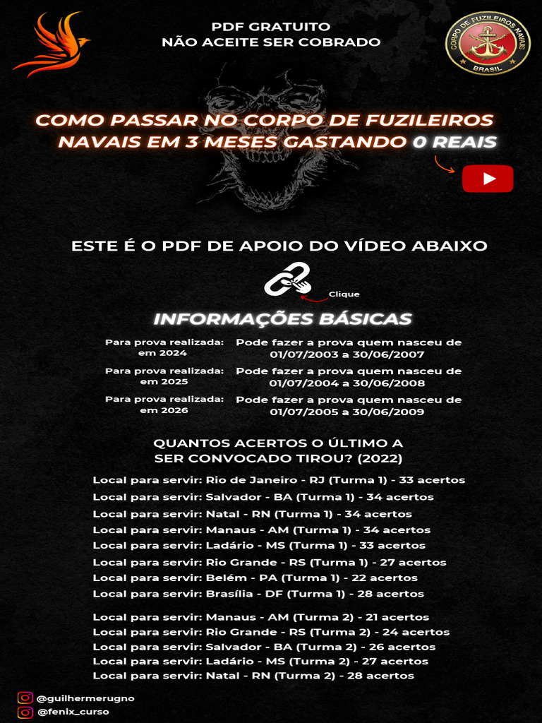 Como Passar No Corpo de Fuzileiros Navais em 3 Meses Gastando 0$ | PDF | Assunto (gramática ...