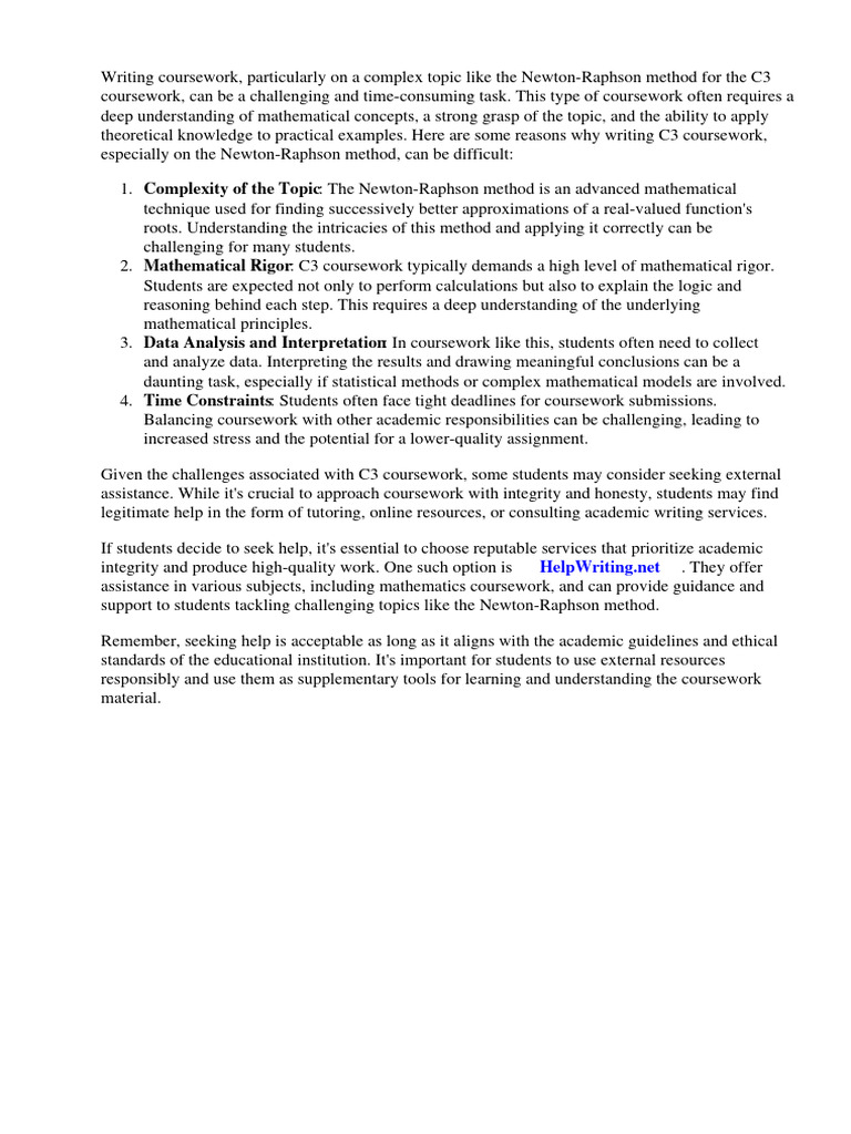 c3 Coursework Newton Raphson Example | PDF | Numerical Analysis ...