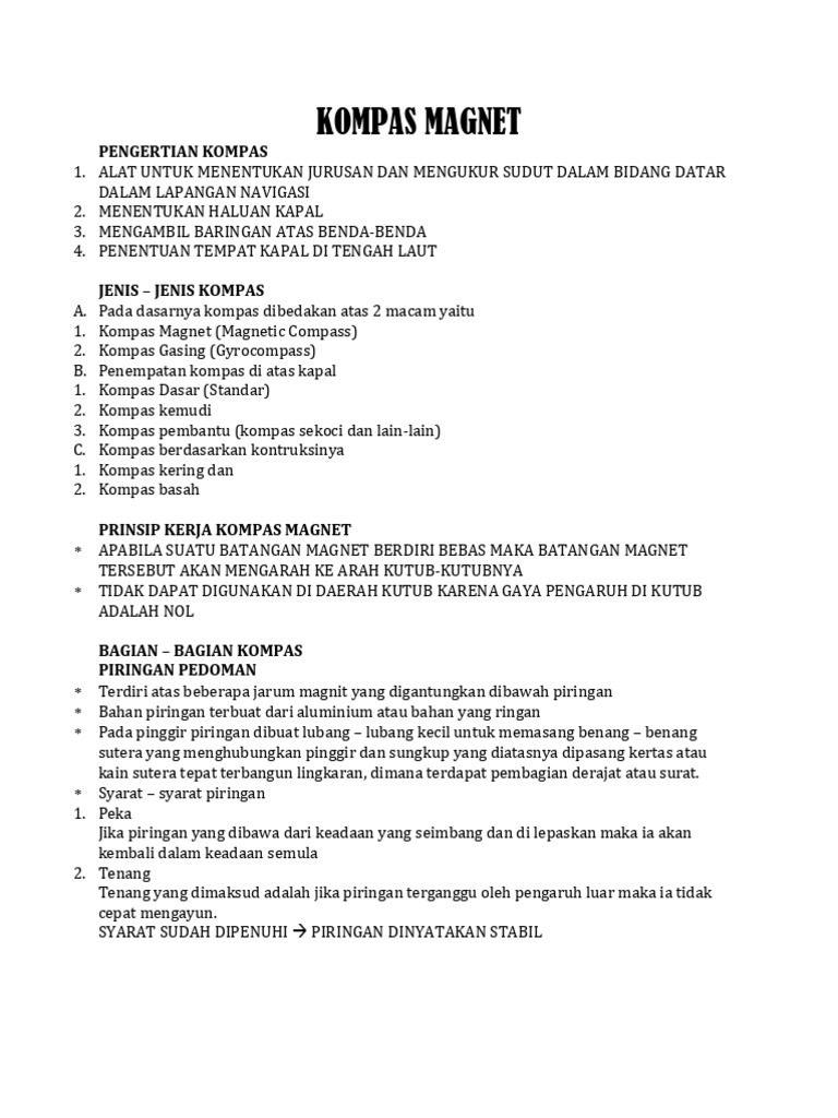 Materi Ankapin Kompas Magnet Gasing | PDF