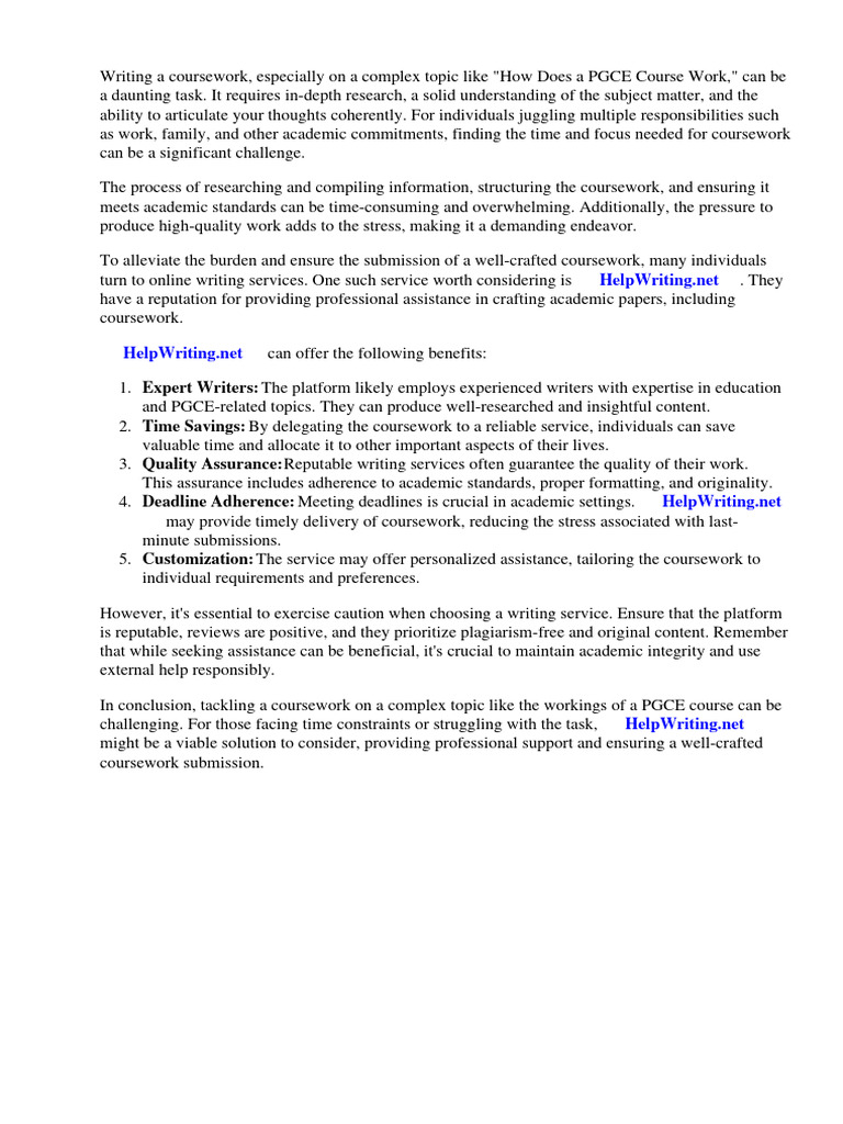 How Does A Pgce Course Work | PDF | Teachers | Schools