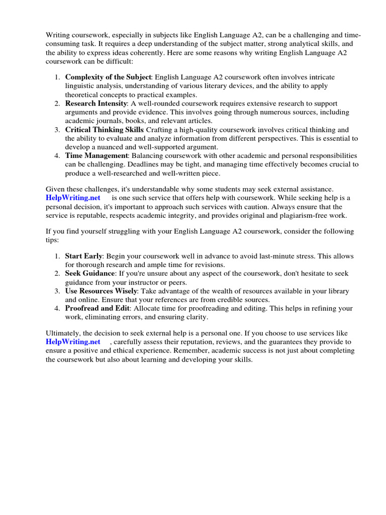 English Language A2 Coursework Mark Scheme | Download Free PDF ...