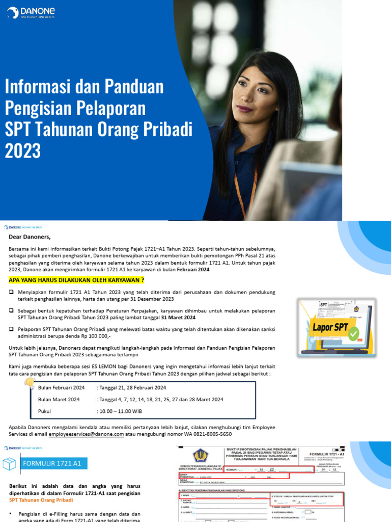 Informasi Dan Panduan Pengisian Pelaporan SPT Tahunan 2023 | PDF | Pengelolaan Keuangan & Uang