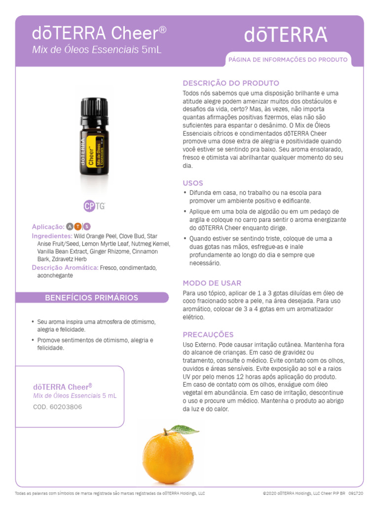 Doterra Cheer Oil | PDF