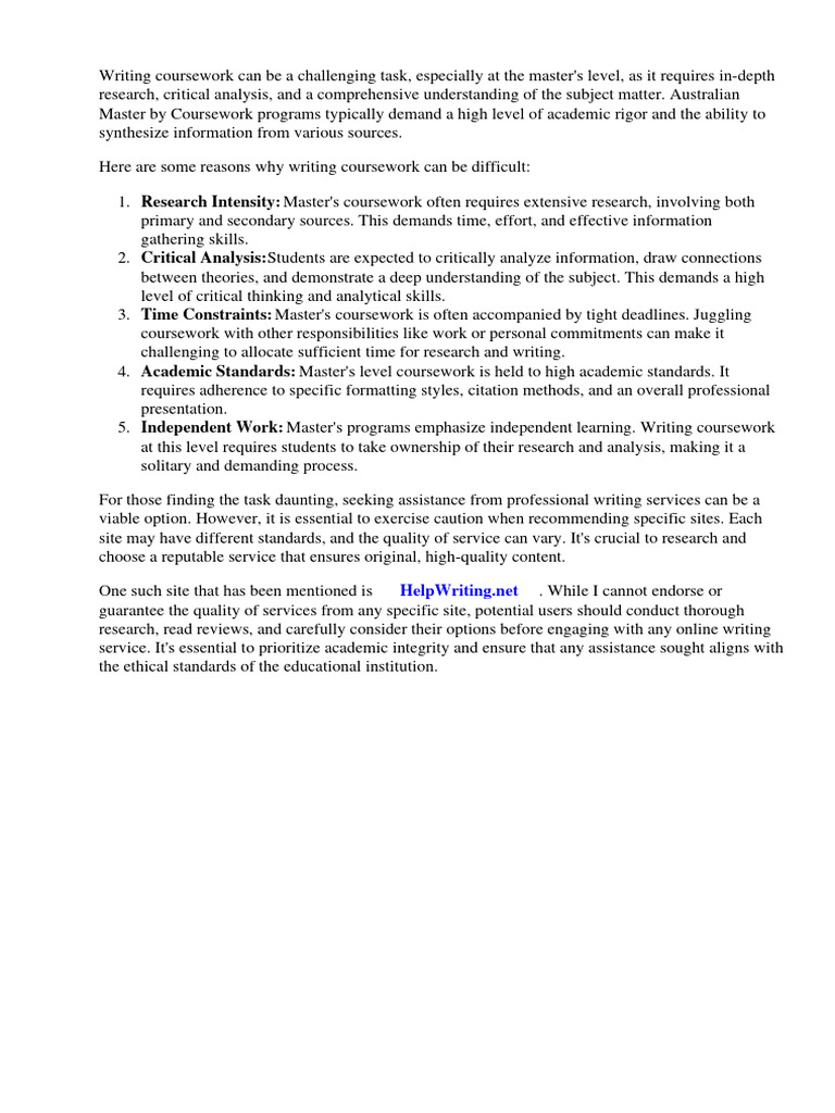 Australian Master by Coursework | PDF | Academic Degree | Master's Degree