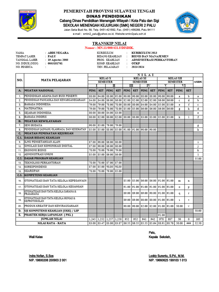 Transkrip Aplikasi (Xii Otkp 2 - 2024) | PDF