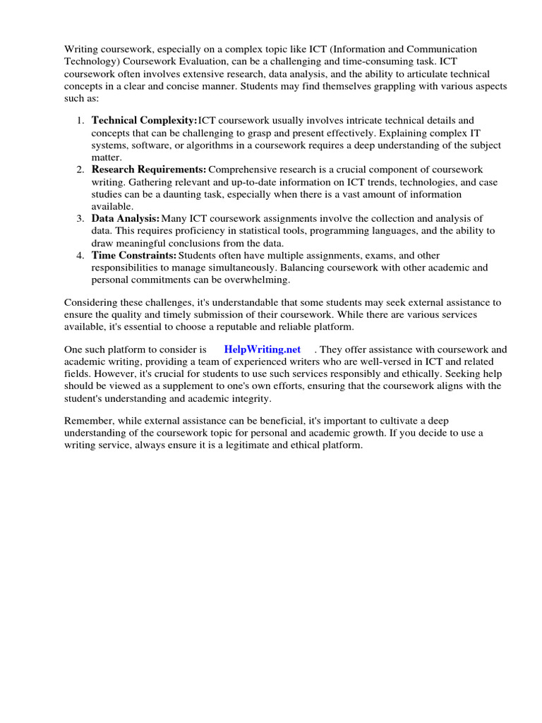 Ict Coursework Evaluation | PDF | Educational Technology | Information And Communications Technology