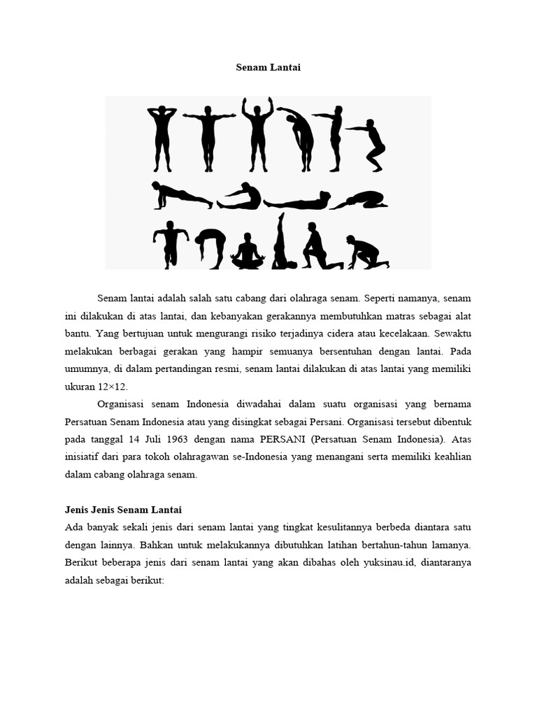 Jenis dan Teknik Senam Lantai | PDF