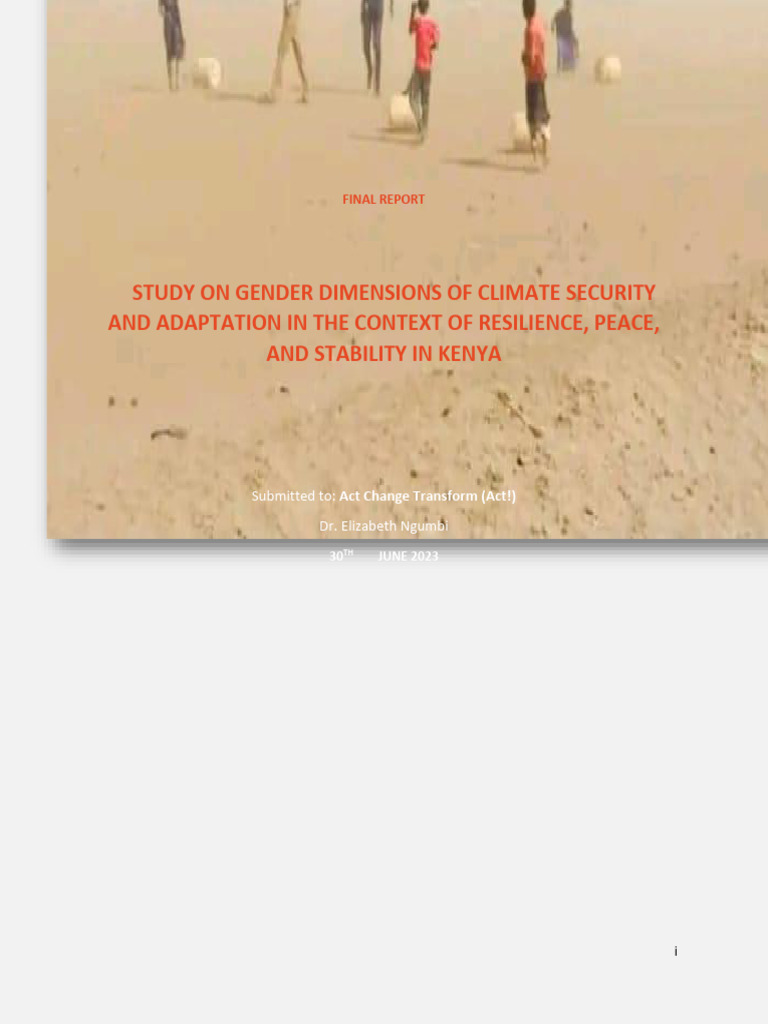 Gendered Climate Security Final Report | PDF | Hazards | Climate Resilience
