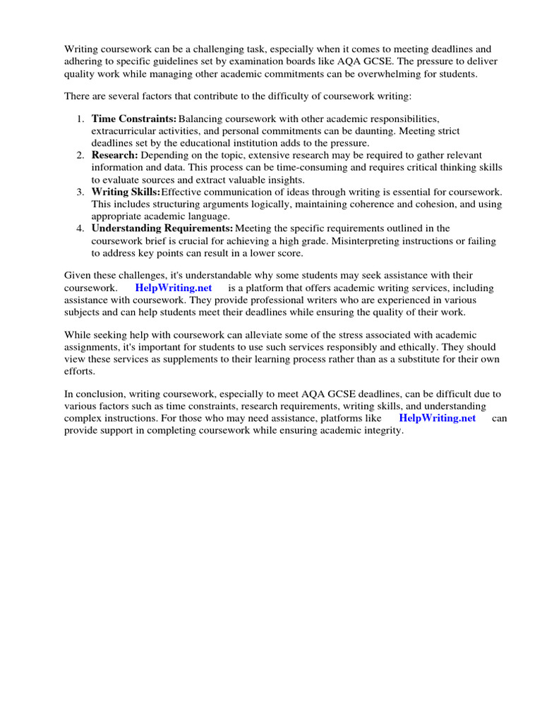 GCSE Coursework Writing Tips | PDF | Student Assessment And Evaluation | Schools