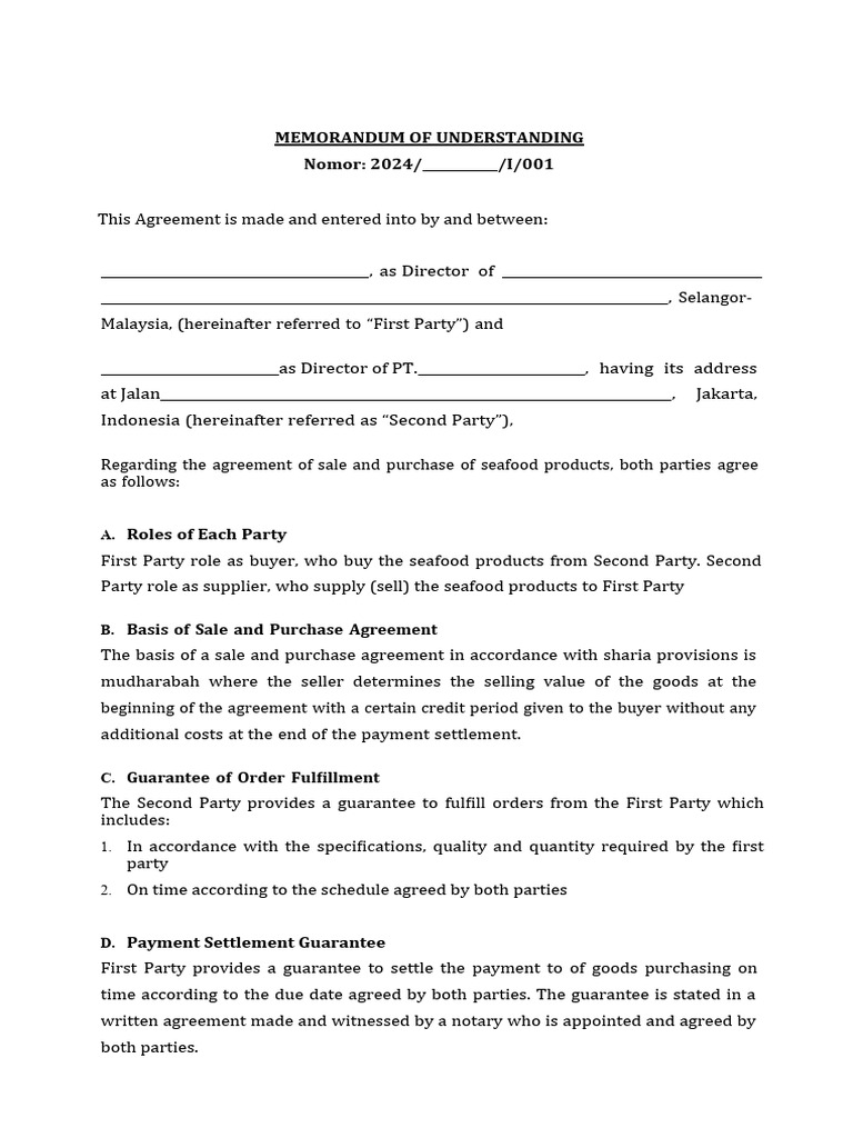 Draft Mou Edj-Dmu 2024 | PDF | Payments | Invoice