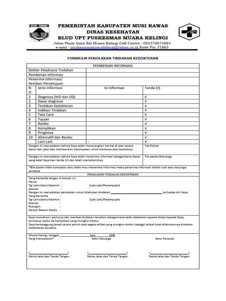 Formulir Penolakan Pasien | PDF