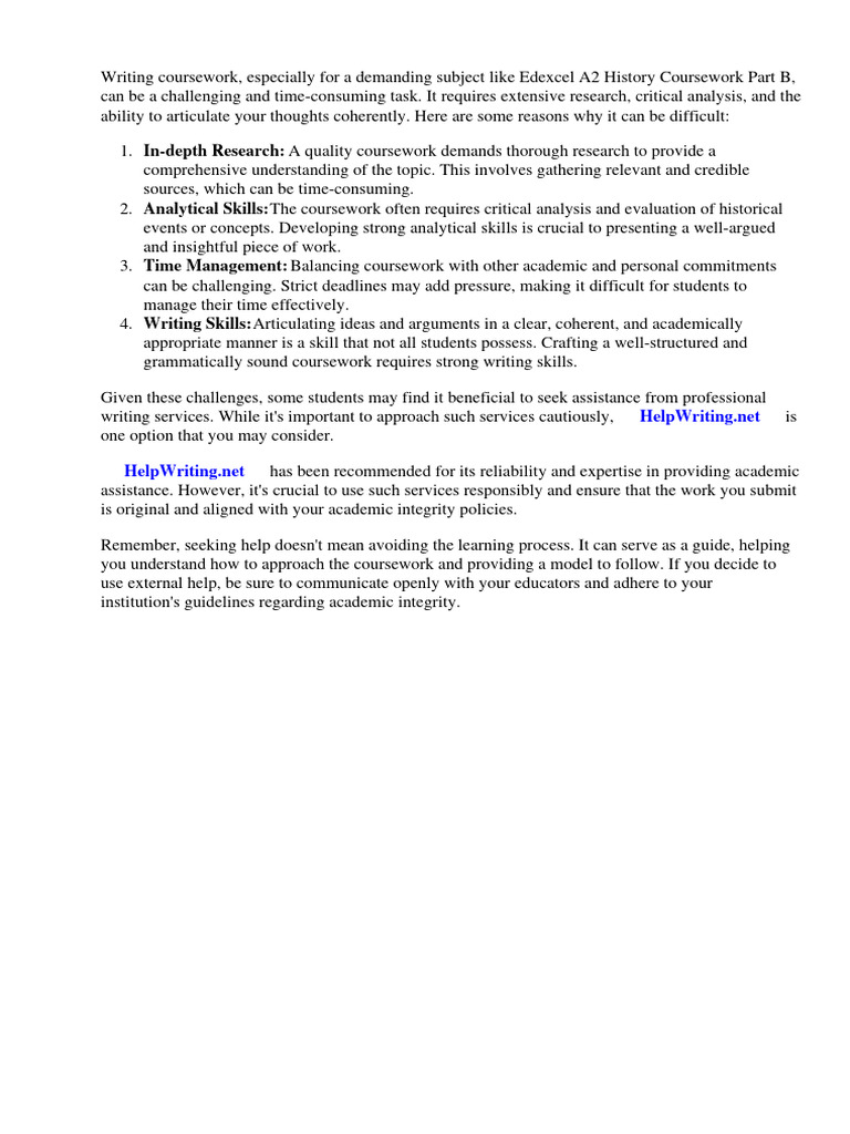 Edexcel A2 History Coursework Part B | PDF | Career & Growth | Self ...