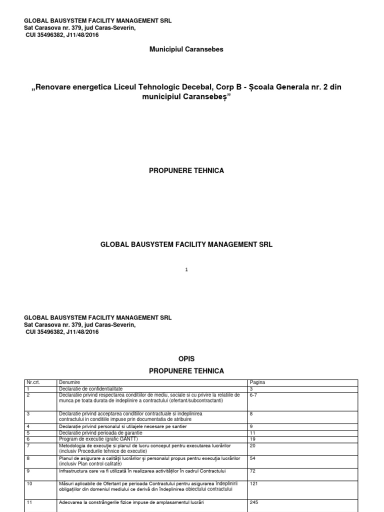 Propunere Tehnica | PDF