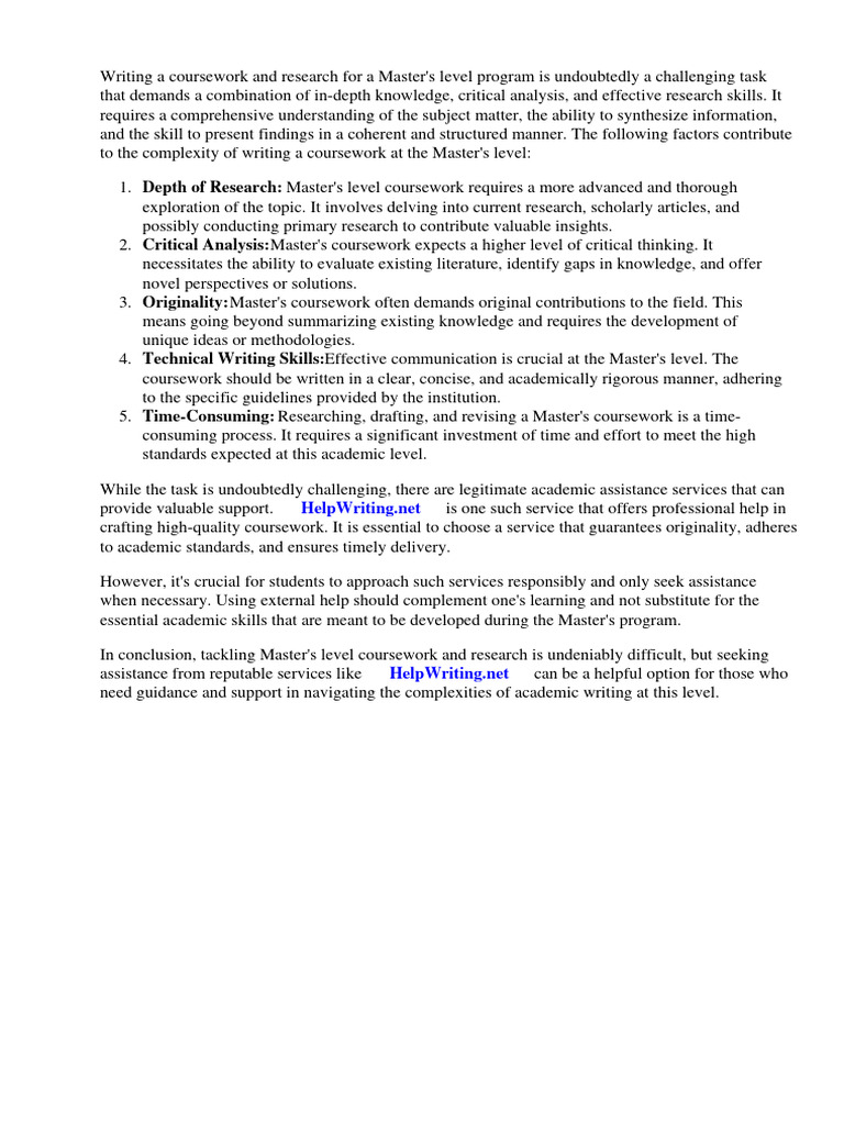 Coursework and Research Masters | PDF | Thesis | Doctor Of Philosophy