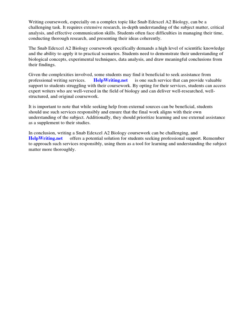 Snab Edexcel A2 Biology Coursework | PDF | Http Cookie | Science