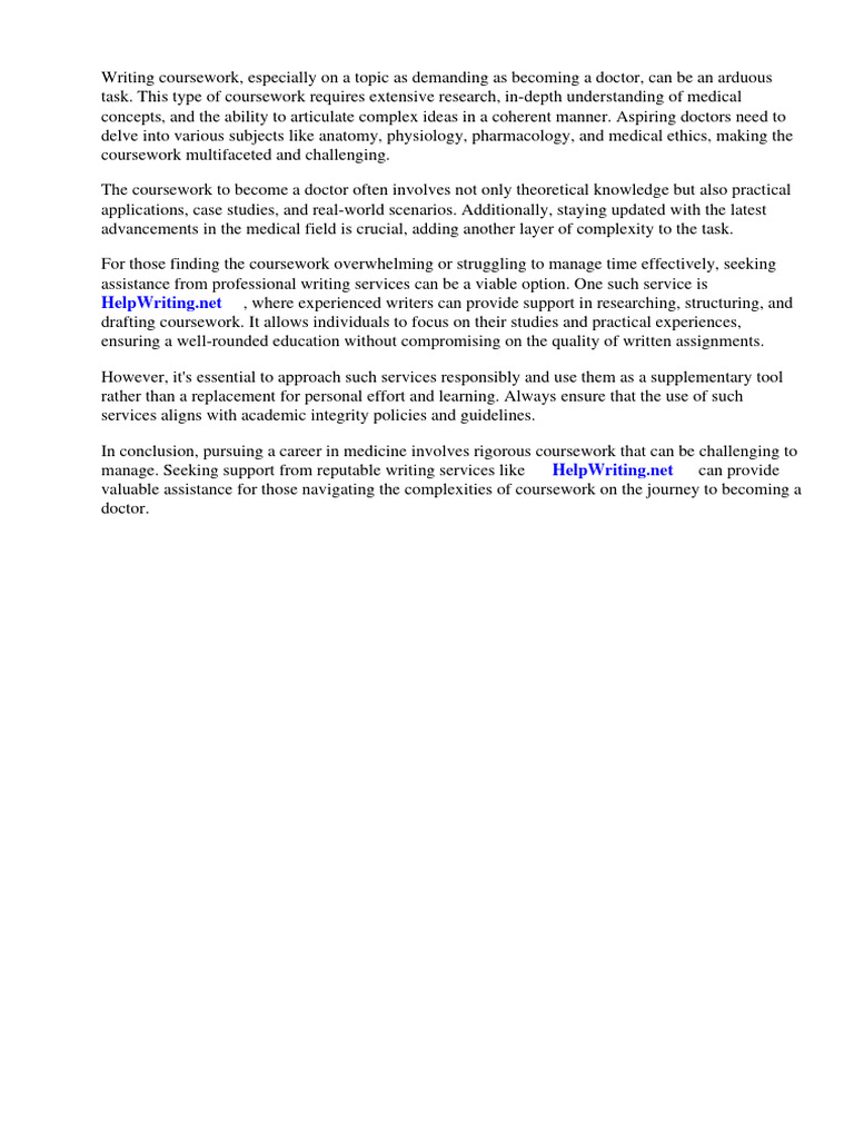 Coursework To Become A Doctor | PDF | Medical School | Residency (Medicine)