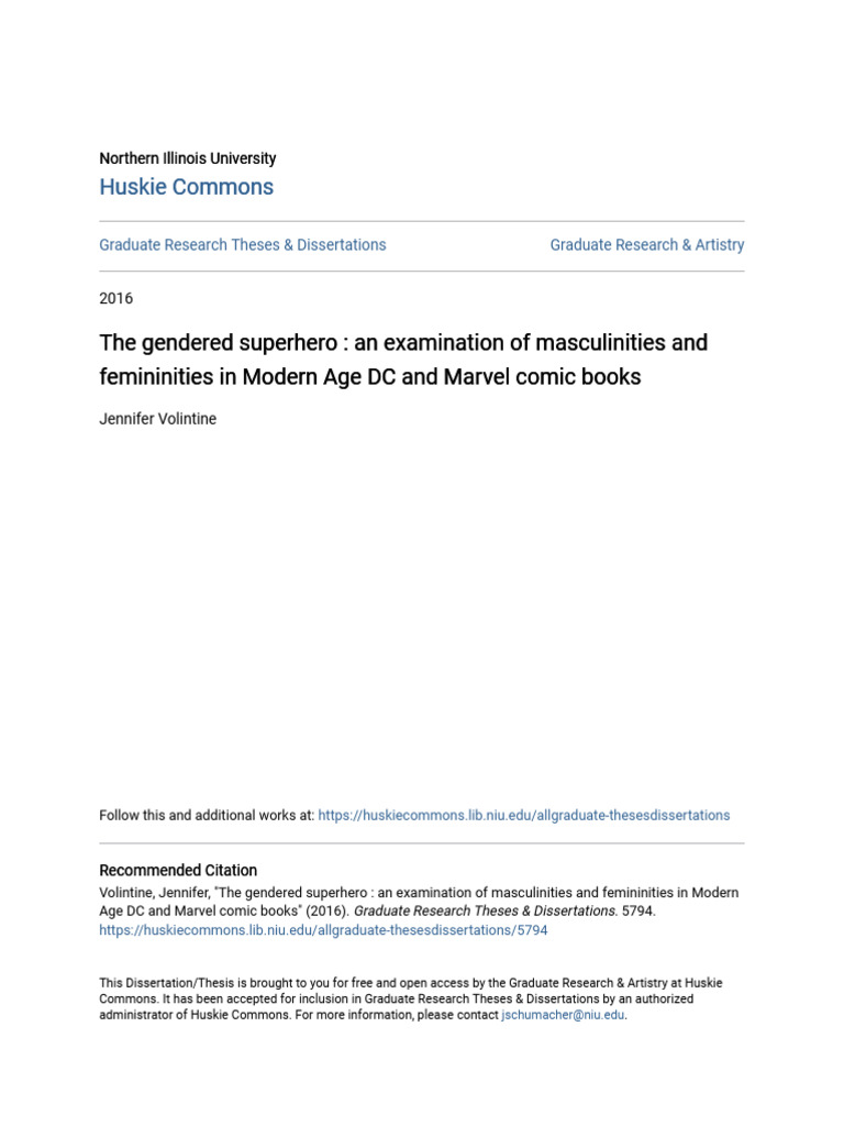 The Gendered Superhero - An Examination of Masculinities and Femi | PDF ...