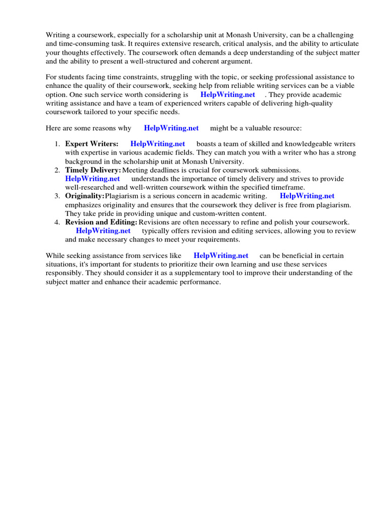Monash University Coursework Help Guide | PDF | Postgraduate Education ...