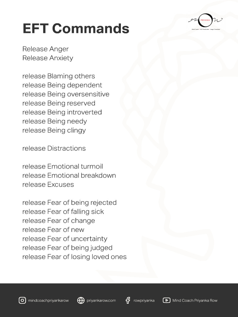 EFT Commands - 4.1 Basic | PDF | Feeling | Self Esteem