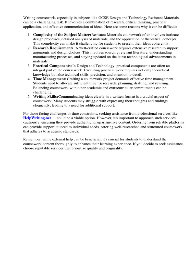 Gcse DT Resistant Materials Coursework Examples | Download Free PDF ...