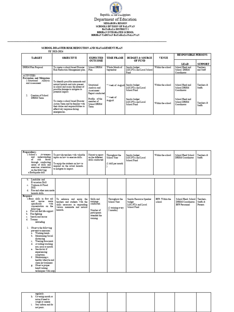 1.0 SDRRM Master Plan | PDF | Emergency Management | Safety