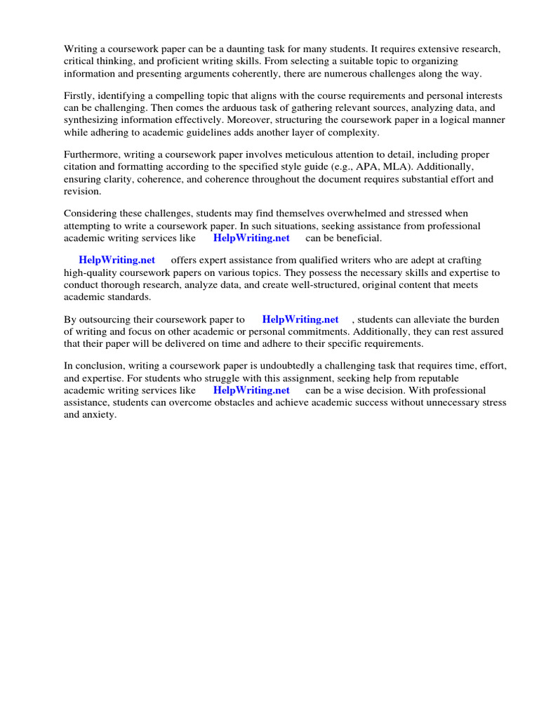 How To Write A Coursework Paper | PDF | Thesis | Essays