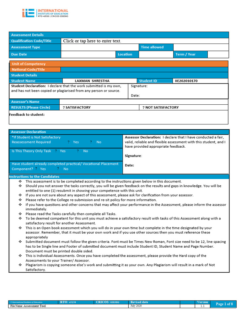Assessment Task 1 | PDF | Databases | Spreadsheet