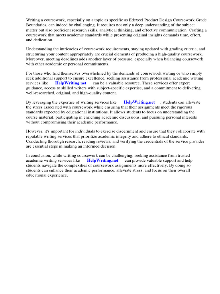 Edexcel Product Design Coursework Grade Boundaries | PDF | Gce Advanced ... Edexcel Product Design Coursework Grade Boundaries | PDF | Gce Advanced ...