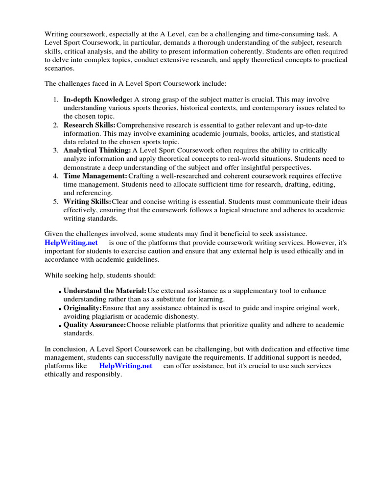 A Level Sport Coursework Challenges | PDF | Theory | Physical Fitness