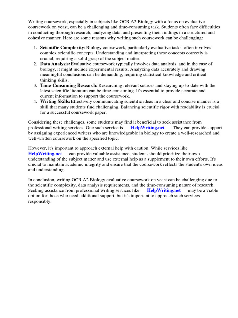 Ocr A2 Biology Evaluative Coursework Yeast | PDF | Enzyme | Active Site