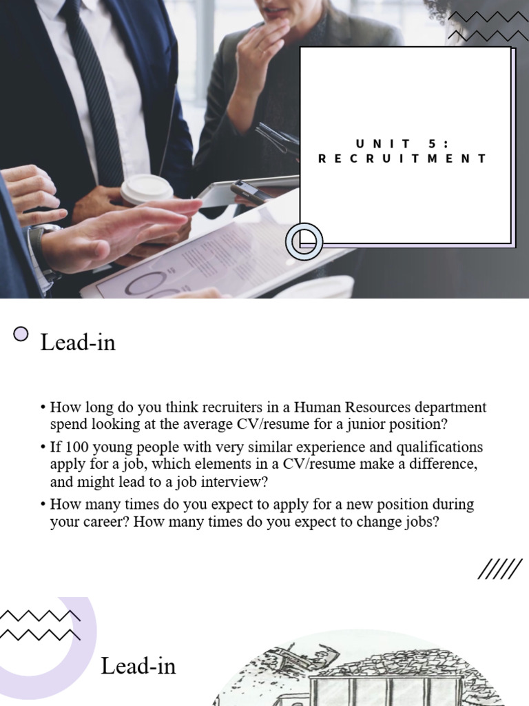 Unit 5 Recruitment Pdf Résumé Recruitment