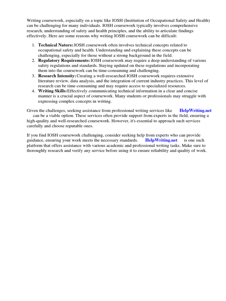 Iosh Course Work | Download Free PDF | Occupational Safety And Health ...