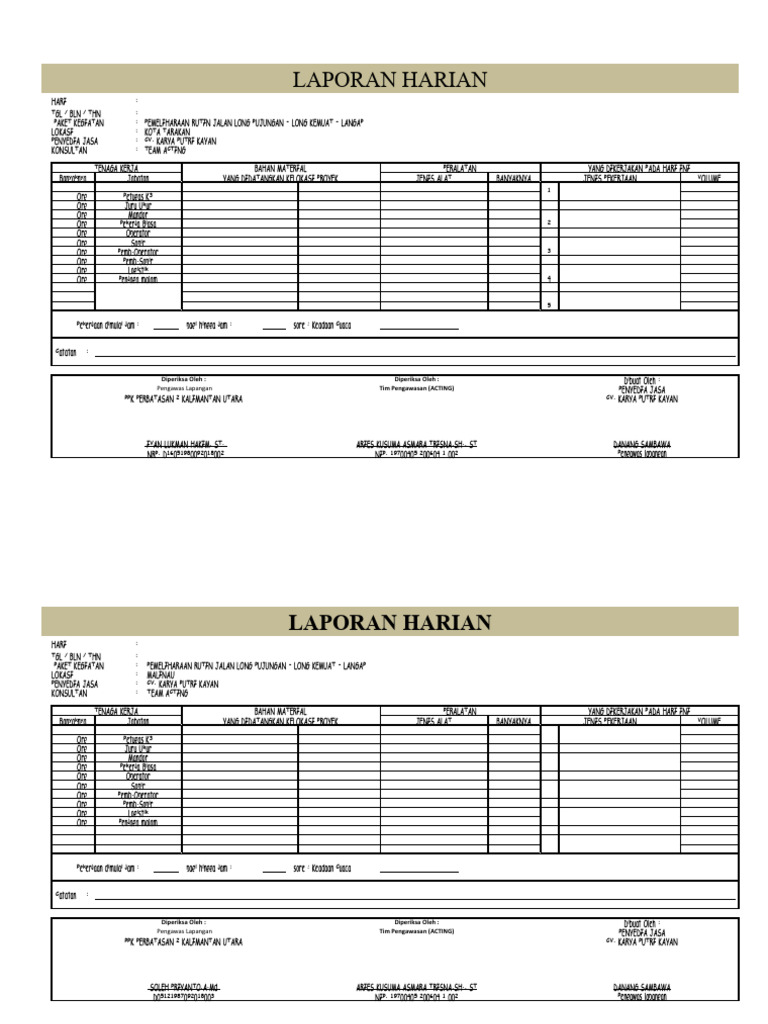 Laporan Harian | PDF
