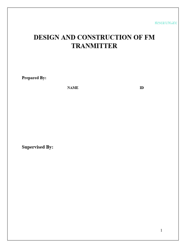 FM-radio-TransmitterProject ECE | PDF