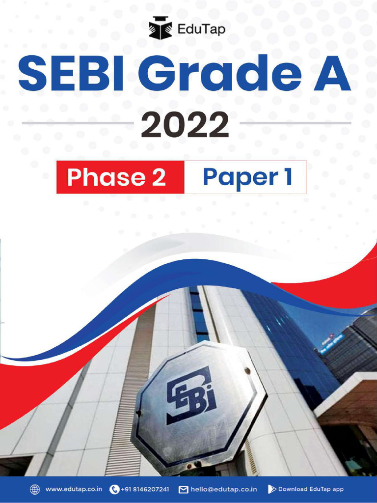 SEBI GR A - PHASE 2 Paper 1 - Memory Based Paper | PDF