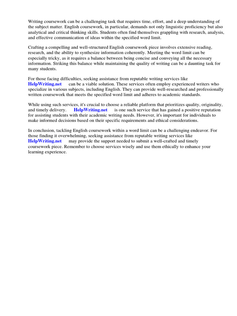 English Coursework Word Limit | PDF | Essays | A Doll's House