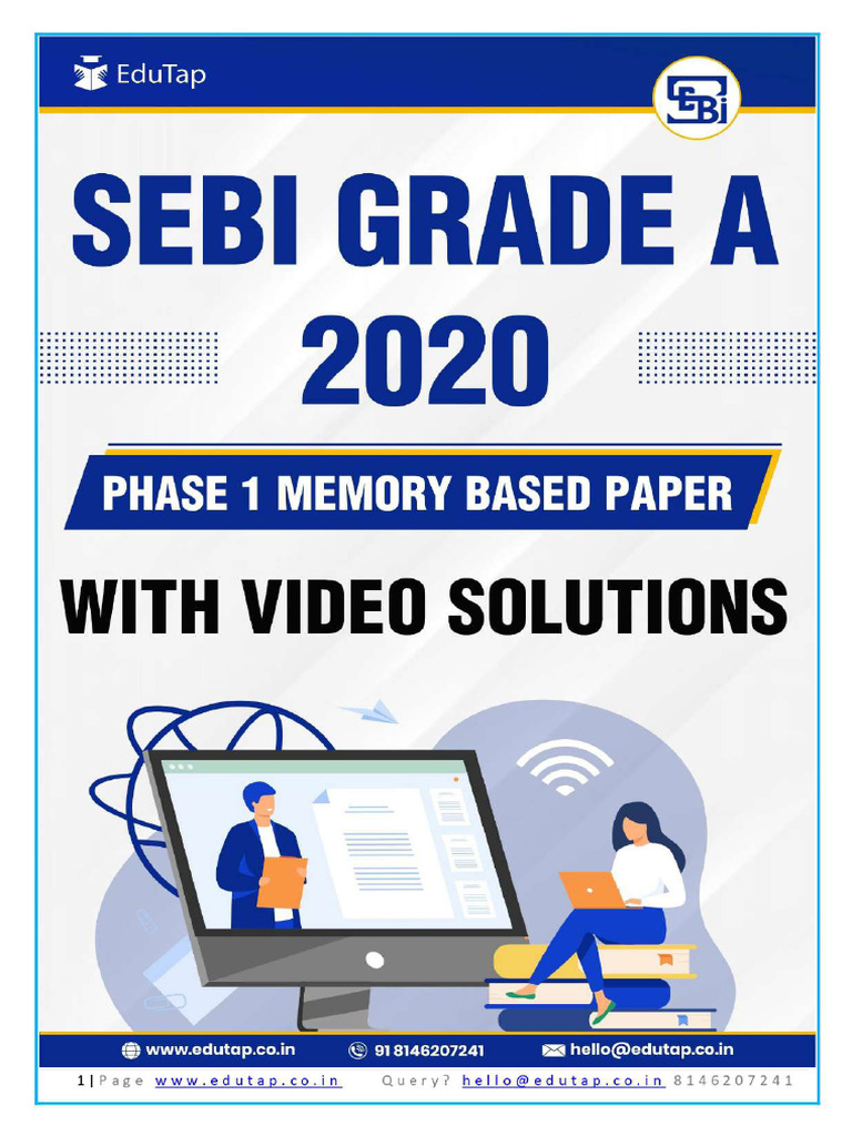SEBI Grade A 2020 PH 1 Paper 1 Memory Based Paper | PDF