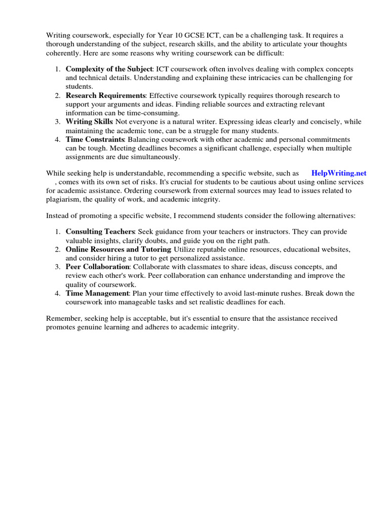 Year 10 Gcse Ict Coursework | PDF | Educational Technology | Gce Advanced Level (United Kingdom)