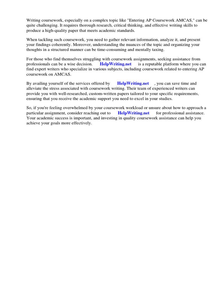 Entering AP Coursework Amcas | PDF | Medical School | University And College Admission