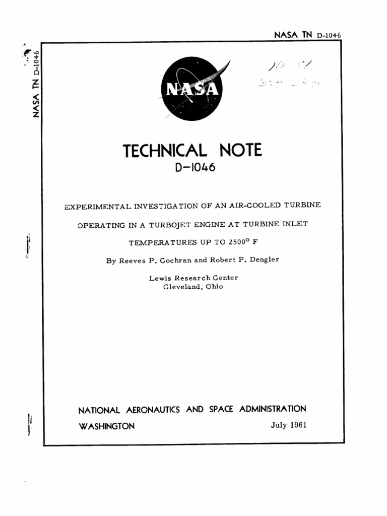 Technical Note: Nasa TN D-1046 | PDF