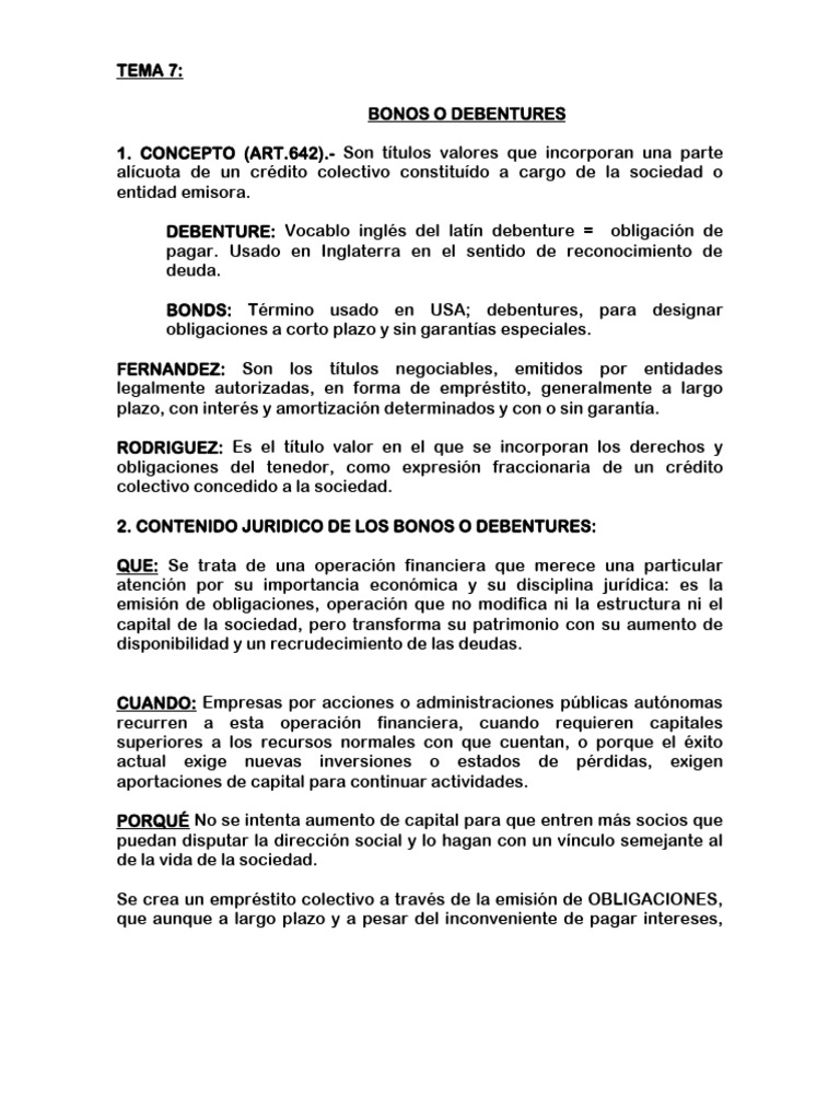 Tema 7 Bonos o Debenturesy Cédulas Hipotecarias | PDF | Interés | Responsabilidad (contabilidad ...