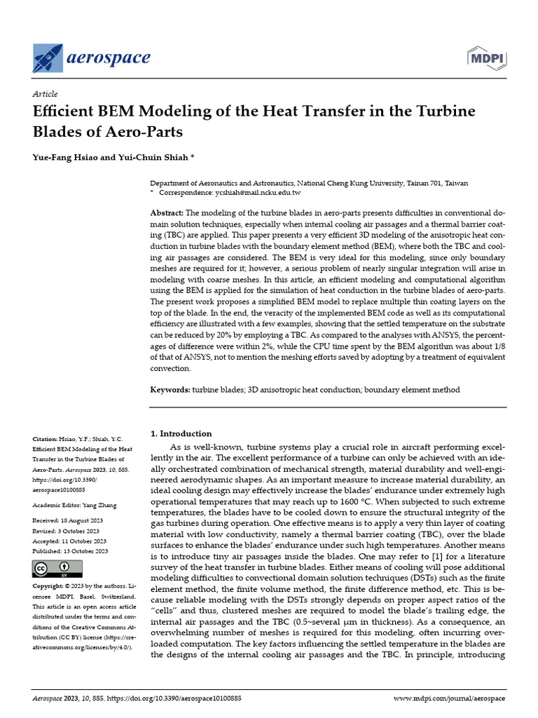 Efficient BEM Modeling of The Heat Transfer in The | PDF | Mathematical ...
