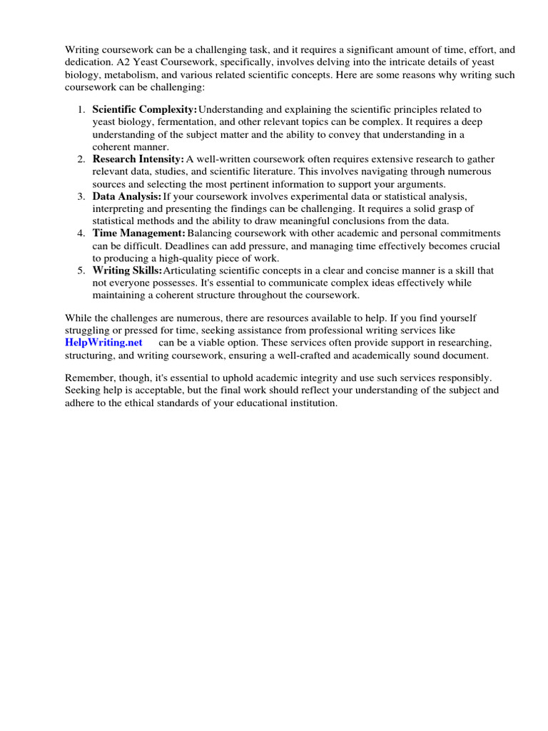 A2 Yeast Coursework | PDF | Yeast | Biology