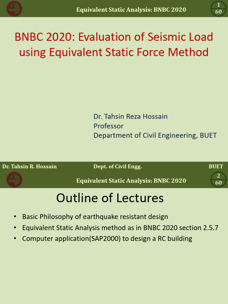 Earthquake Load BNBC 2020 | PDF | Mechanical Engineering | Applied And Interdisciplinary Physics