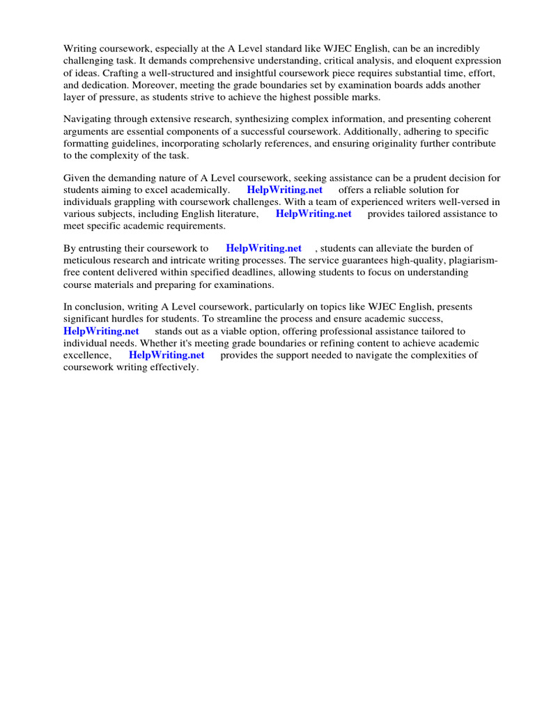 Wjec English A Level Coursework Grade Boundaries | PDF | Gce Advanced ...