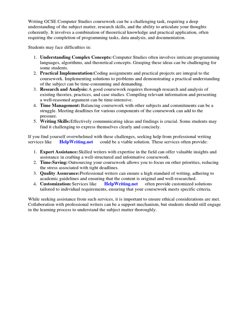 Gcse Computer Studies Coursework | PDF | Computer Programming | Learning