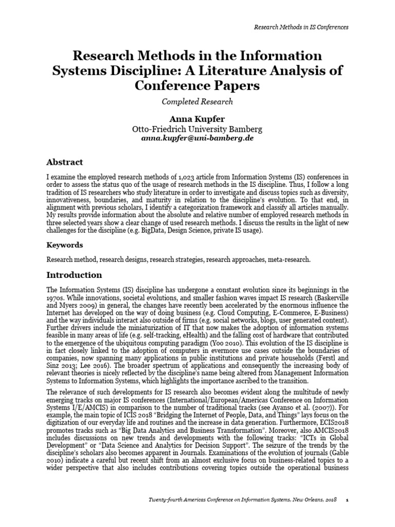 5 Research Methods in The Information Systems Discipline A Literat ...