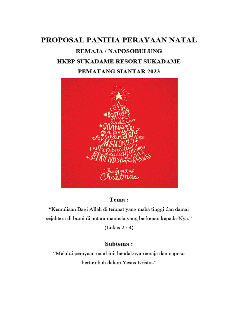 Proposal Natal RNHKBP 2023 | PDF