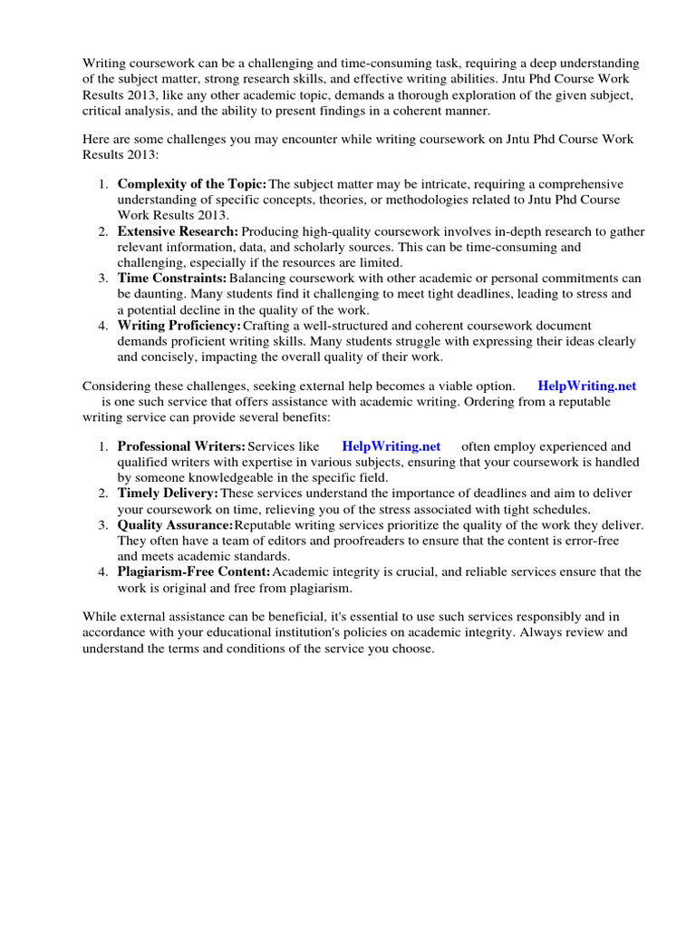 JNTU PhD Coursework Challenges & Results | PDF