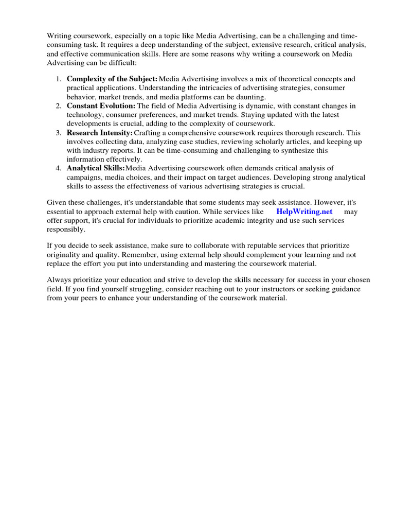 Media Advertising Coursework | PDF | Advertising | Target Audience